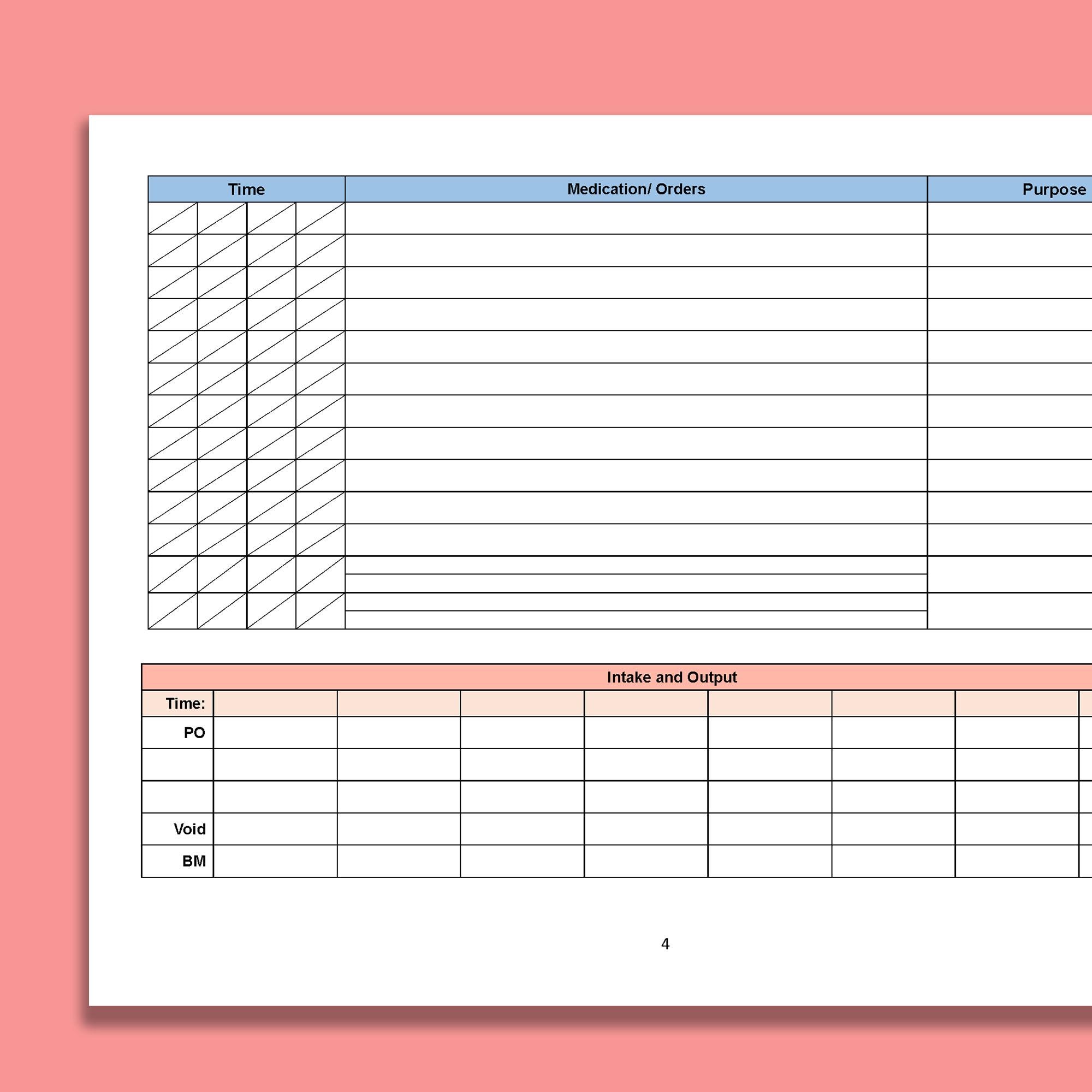 Student Nurse Report/brain/endorsement Sheet Template - Etsy