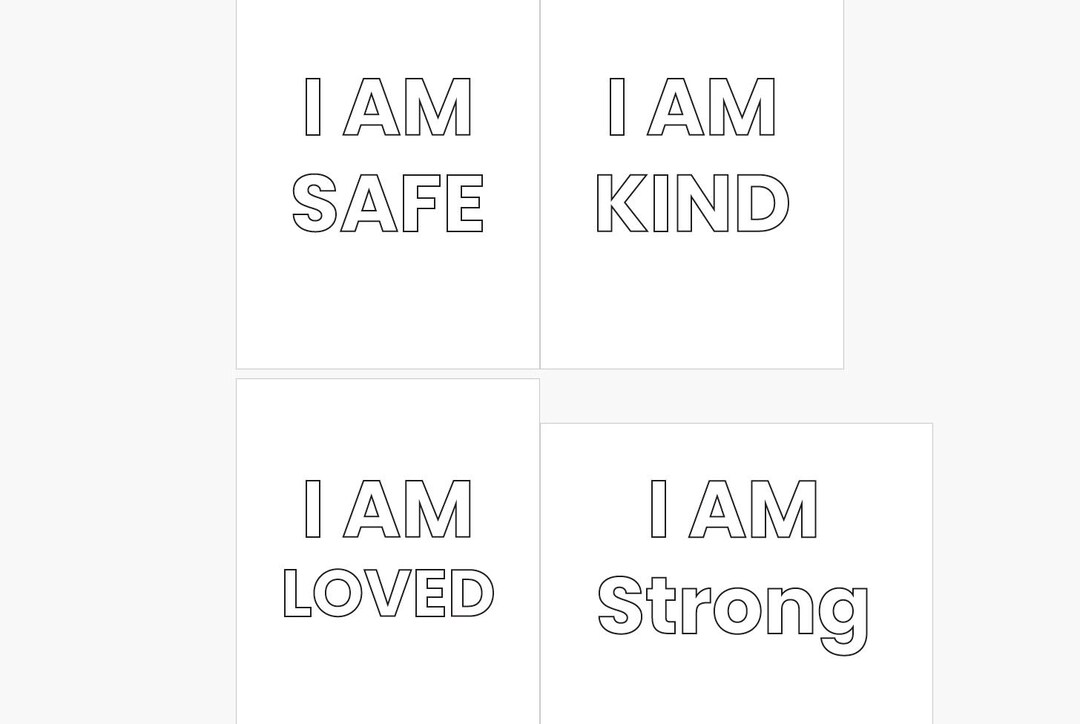 Positive Affirmations, Positive Self Talk Simple Coloring Pages Art ...