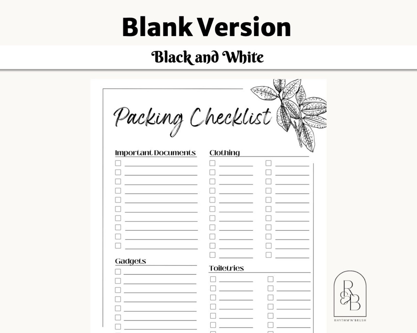 Travel Packing List Editable Packing Checklist Printable - Etsy
