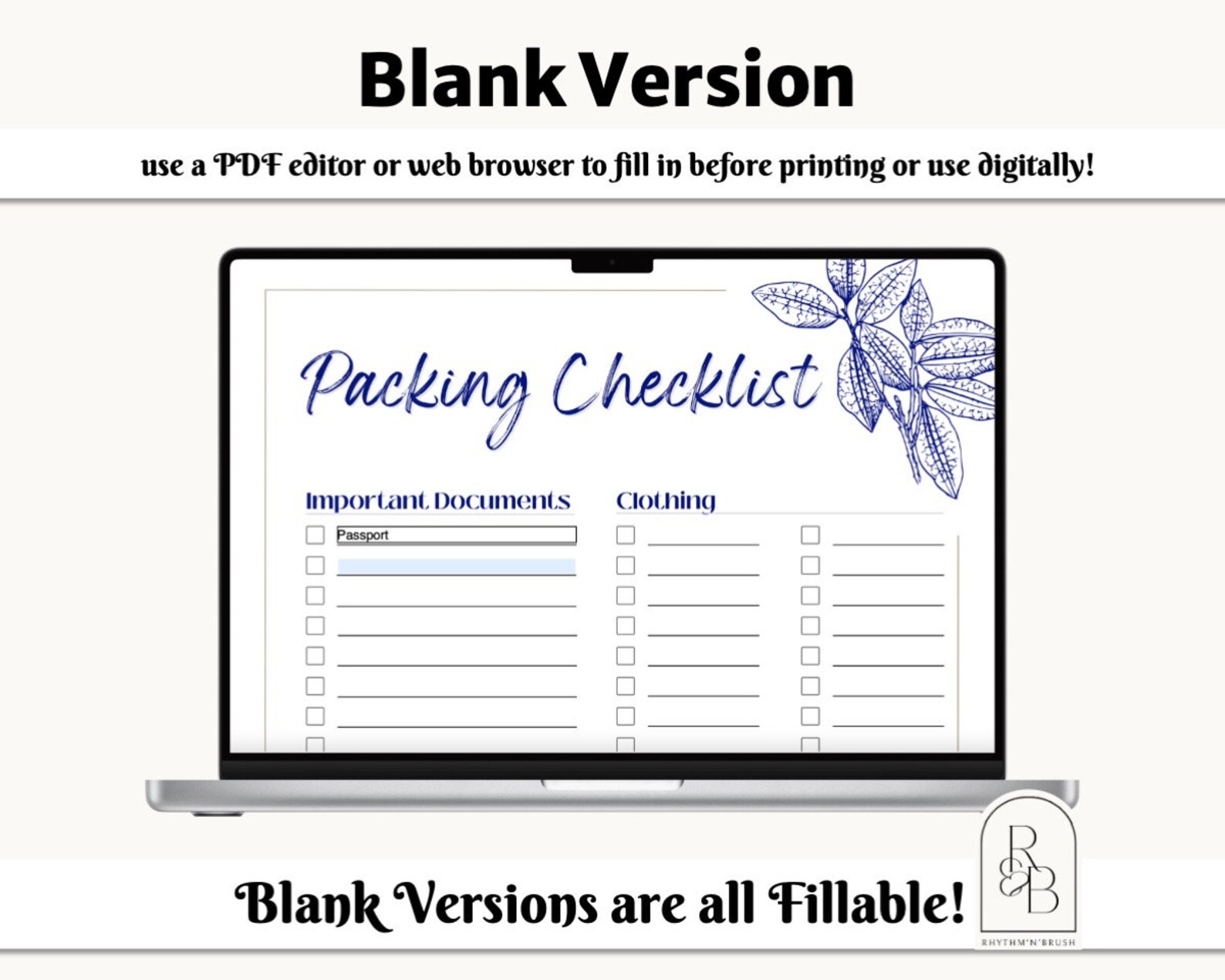 Travel Packing List Editable Packing Checklist Printable - Etsy