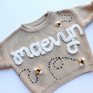 Custom Hand Embroidered Bee Sweater - Etsy