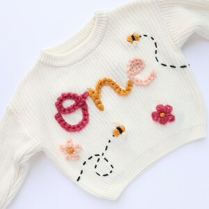 Custom Hand Embroidered Bee Sweater - Etsy