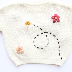 Custom Hand Embroidered Bee Sweater - Etsy
