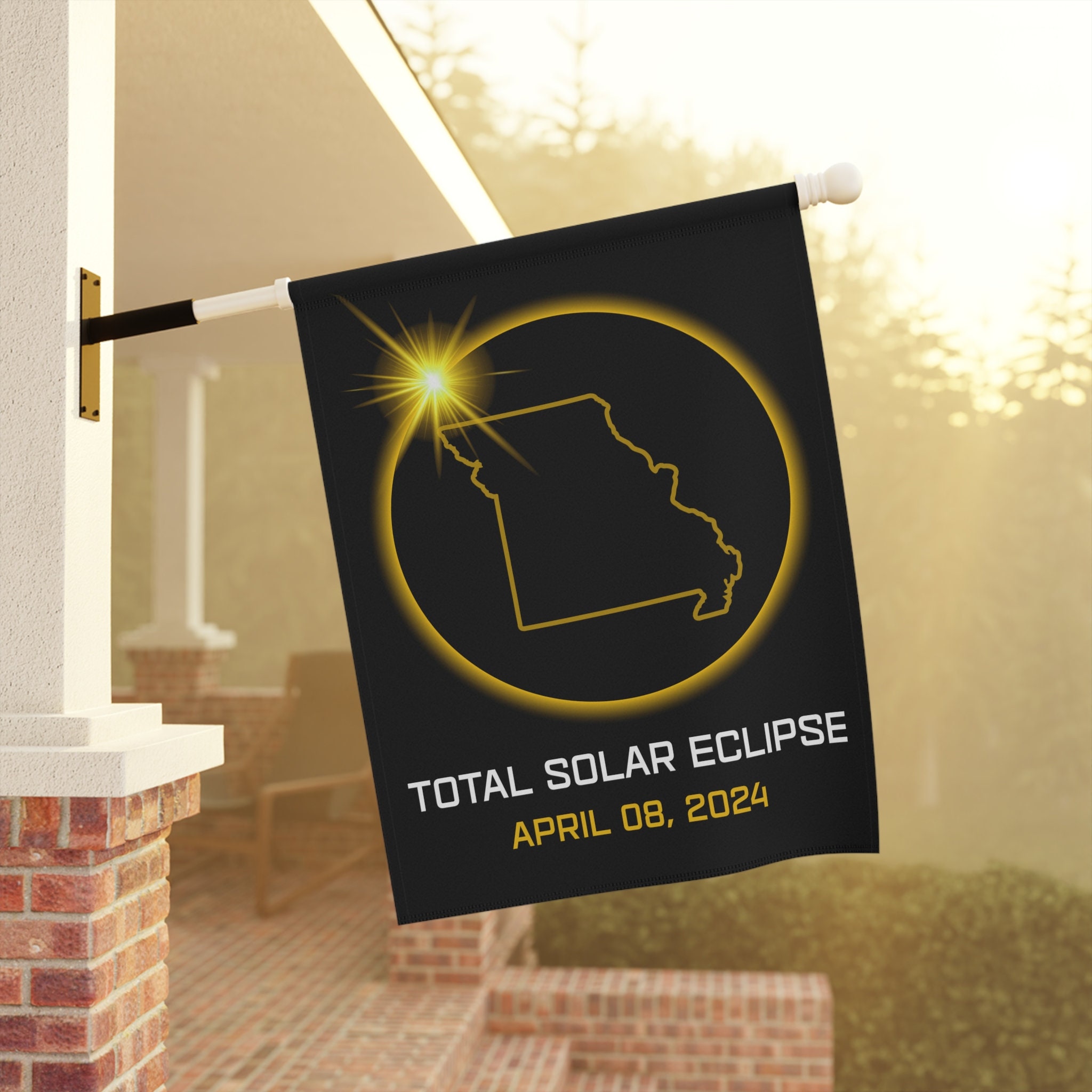 Missouri 2024 Total Solar Eclipse Flag, Total Solar Eclipse Flag April 08 2024, Total Solar ...