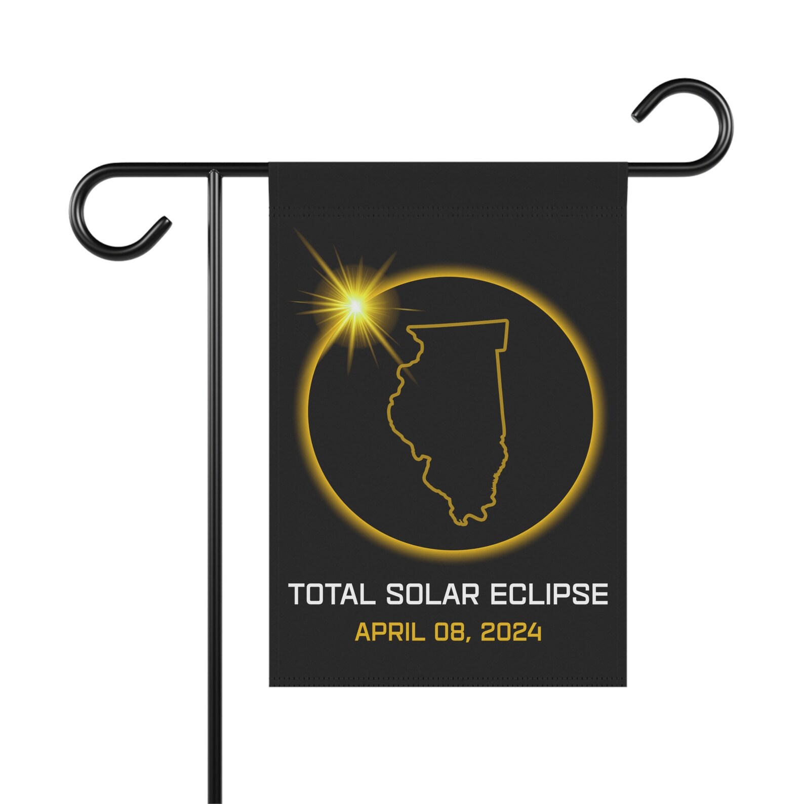ILLINOIS 2024 Total Solar Eclipse Flag, Total Solar Eclipse Flag April ...