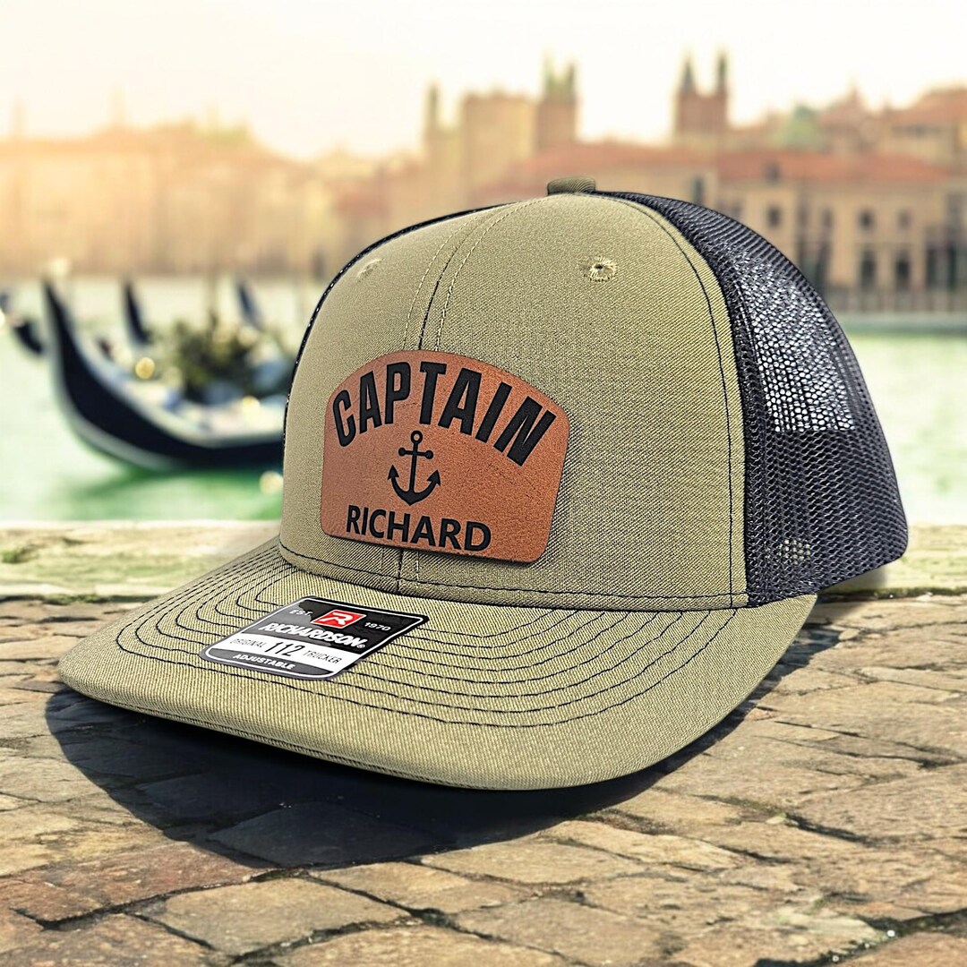 Custom Captain Hat, Captains Dad Gift, Pontoon Boat Gifts, Personalized ...