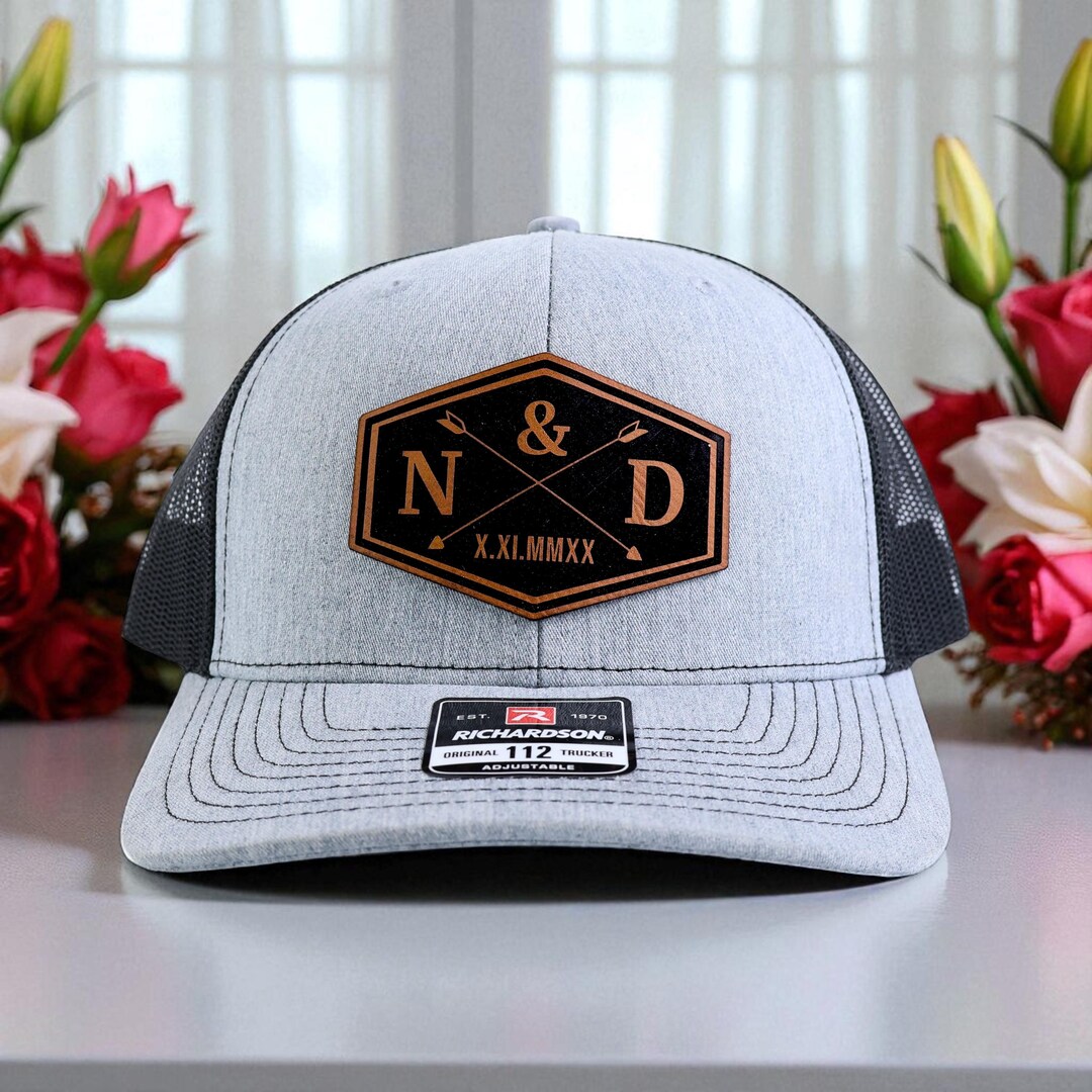 Custom Wedding Hats With Initials and Roman Numeral Date, Groom Hat ...