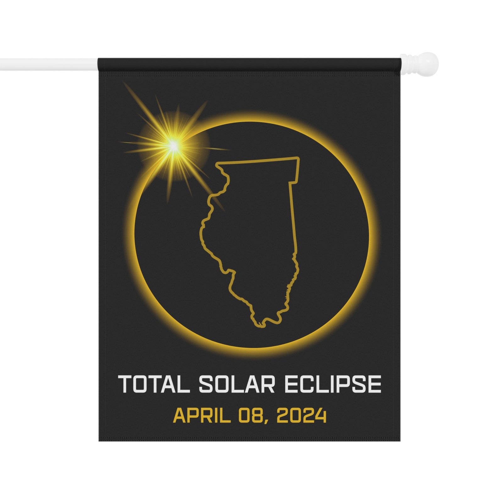 ILLINOIS 2024 Total Solar Eclipse Flag, Total Solar Eclipse Flag April ...