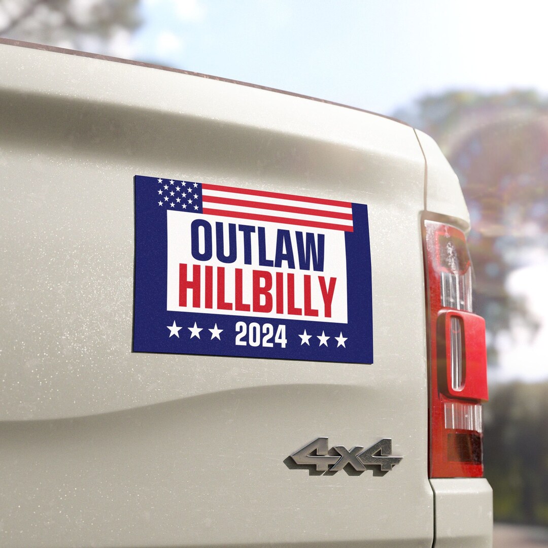 Outlaw Hillbilly 2024 Car Magnet, Trump Vance Magnet, Trump for ...