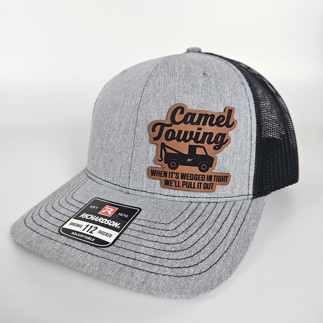 Camel Towing Funny Trucker Hat, Funny Adult Humor Hat Leather Patch Hat ...
