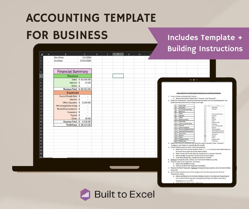 Basic Business Accounting Workbook + DIY Exercise - Etsy