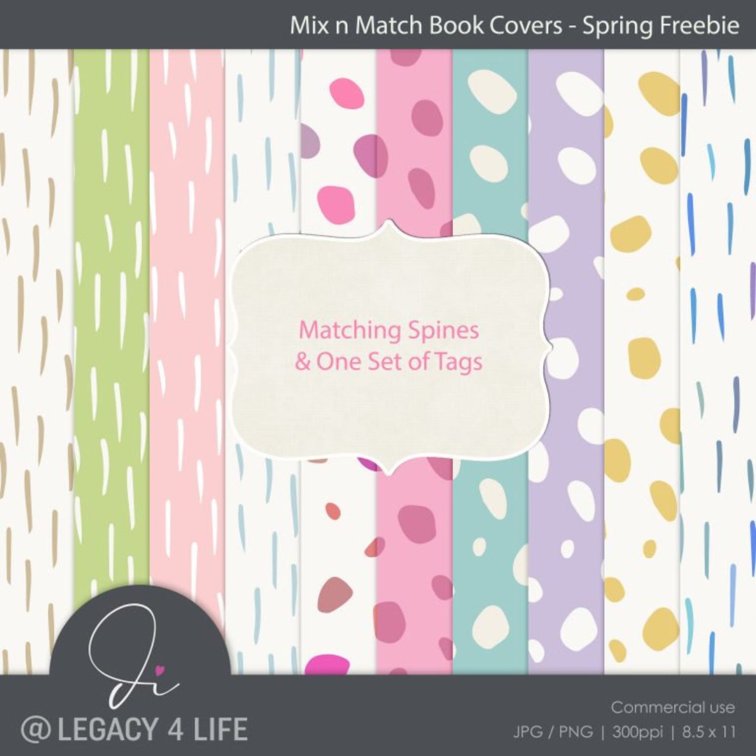 Digital Mix and Match Book Covers - Etsy
