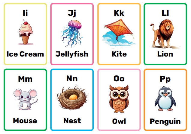 26 Printable Alphabet Flashcards + FREE Coloring Pages! - Etsy