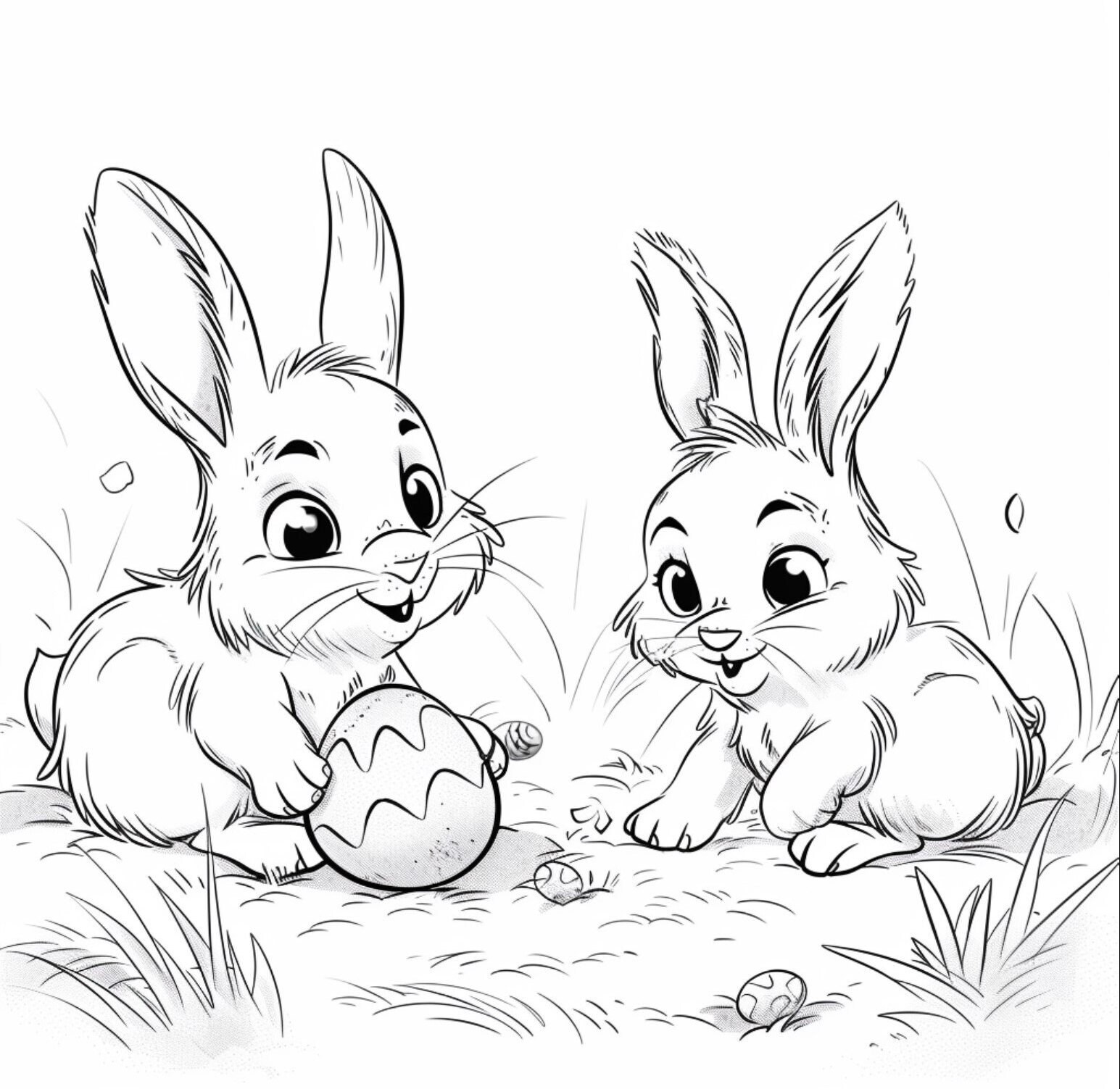 Digital Download 10 Easter Coloring Pages for Kids! Different Cartoon ...