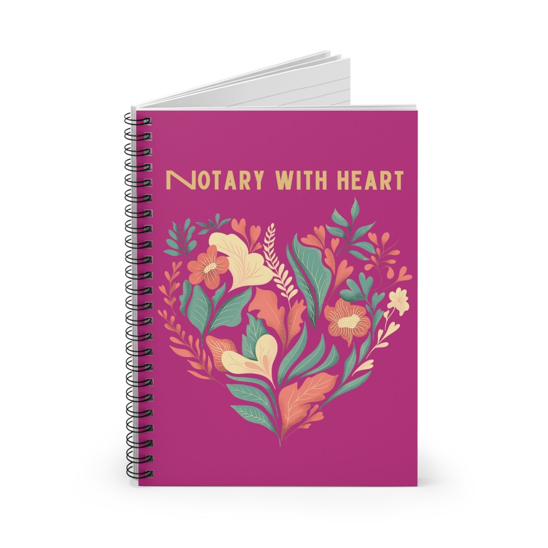Notary With Heart Spiral Notebook, Gift for Notary, Christmas Gift for ...