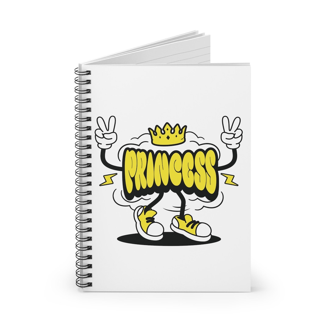 Princes White Spiral Notebook, Cute Princess Journal, Princess Gift ...