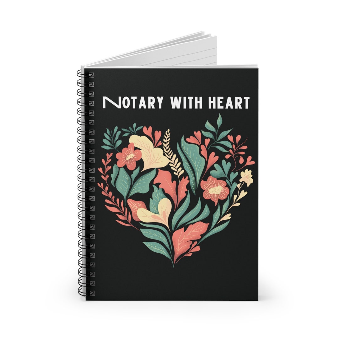 Notary With Heart Spiral Notebook, Gift for Notary, Christmas Gift for ...