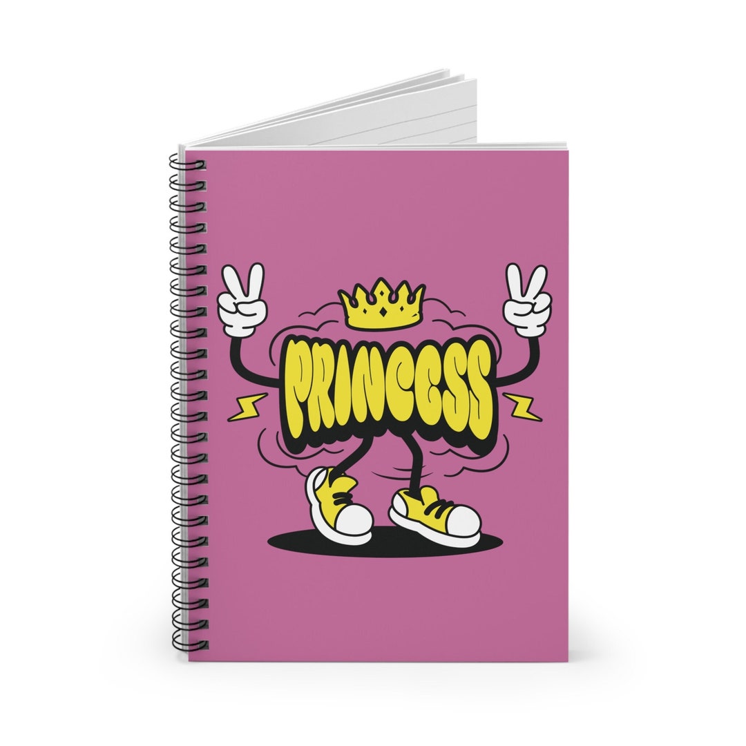 Princes Light Pink Spiral Notebook, Cute Princess Journal, Princess ...