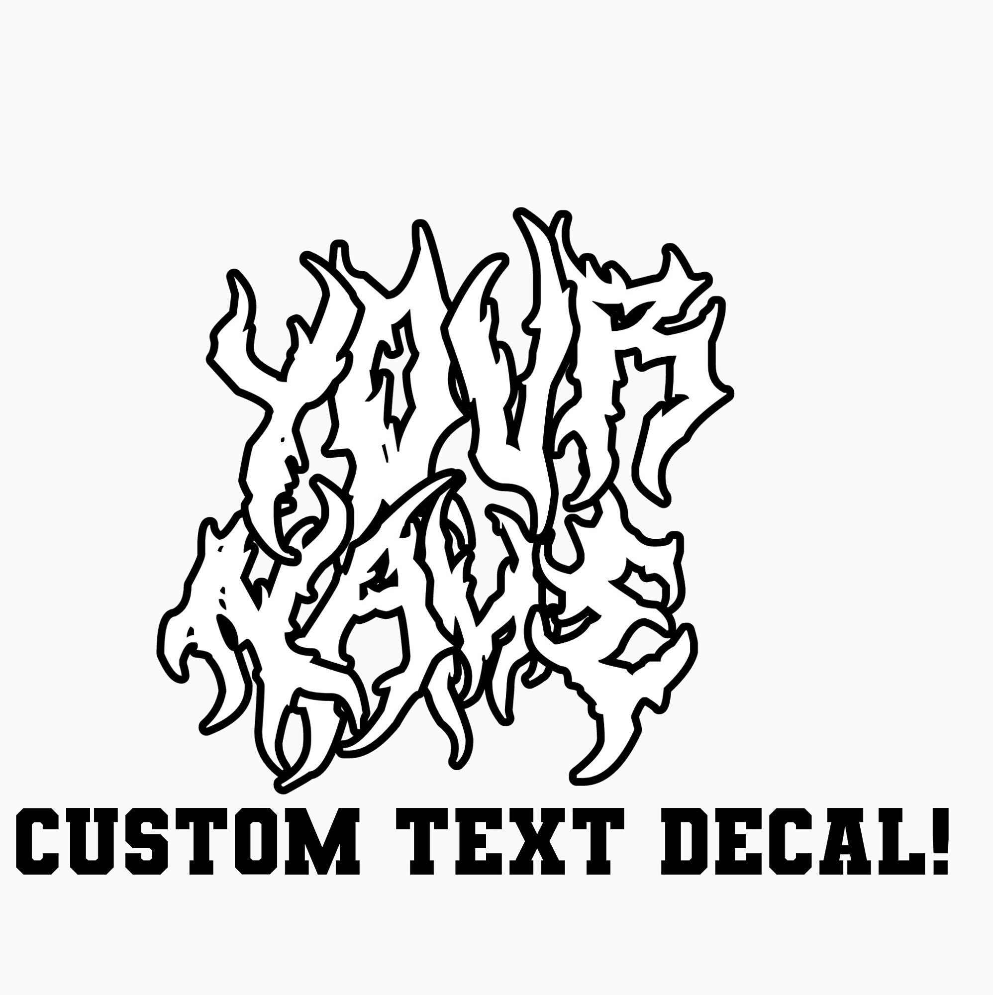 Custom Metal Font Logo Name Vinyl Decal Sticker - Etsy
