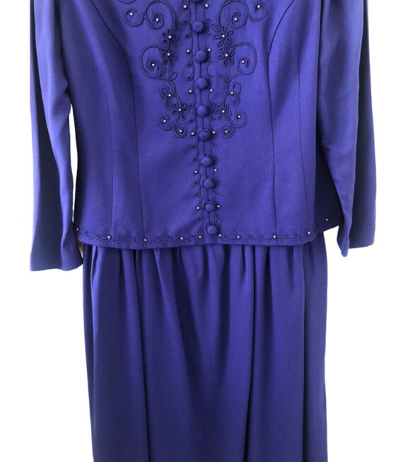 Karin Stevens Petites Vintage 80s Embellished Midi Dr… - Gem