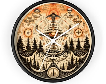 UFO Above the Clouds Wall Clock 1950s Flying Saucer - Etsy