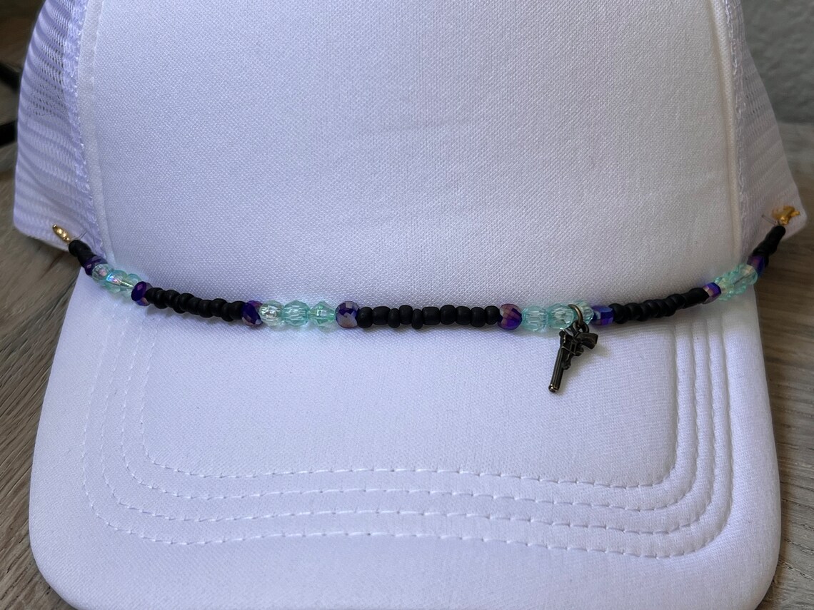 Trucker Hat Charm, Hat Accessory, Hat Chain, Hat Jewelry, Turquoise ...