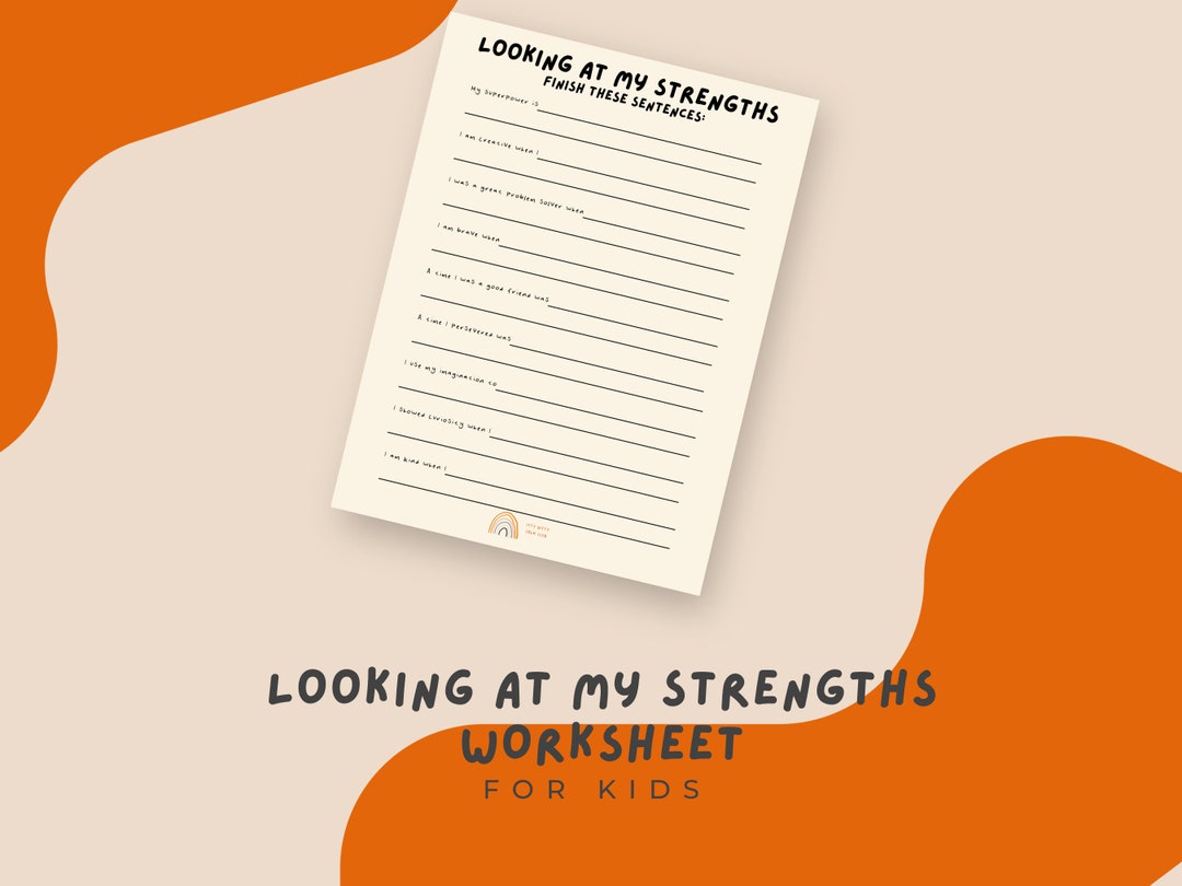Instant Download Strengths Identifying Worksheet for Kids. PDF - Etsy