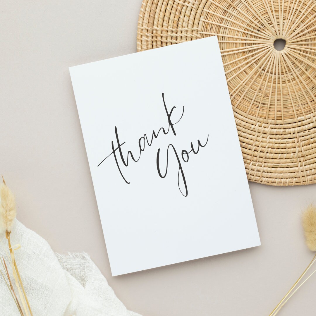 Thank You Cards Simple Blank Printable Cards for Gifts Easy Printable ...