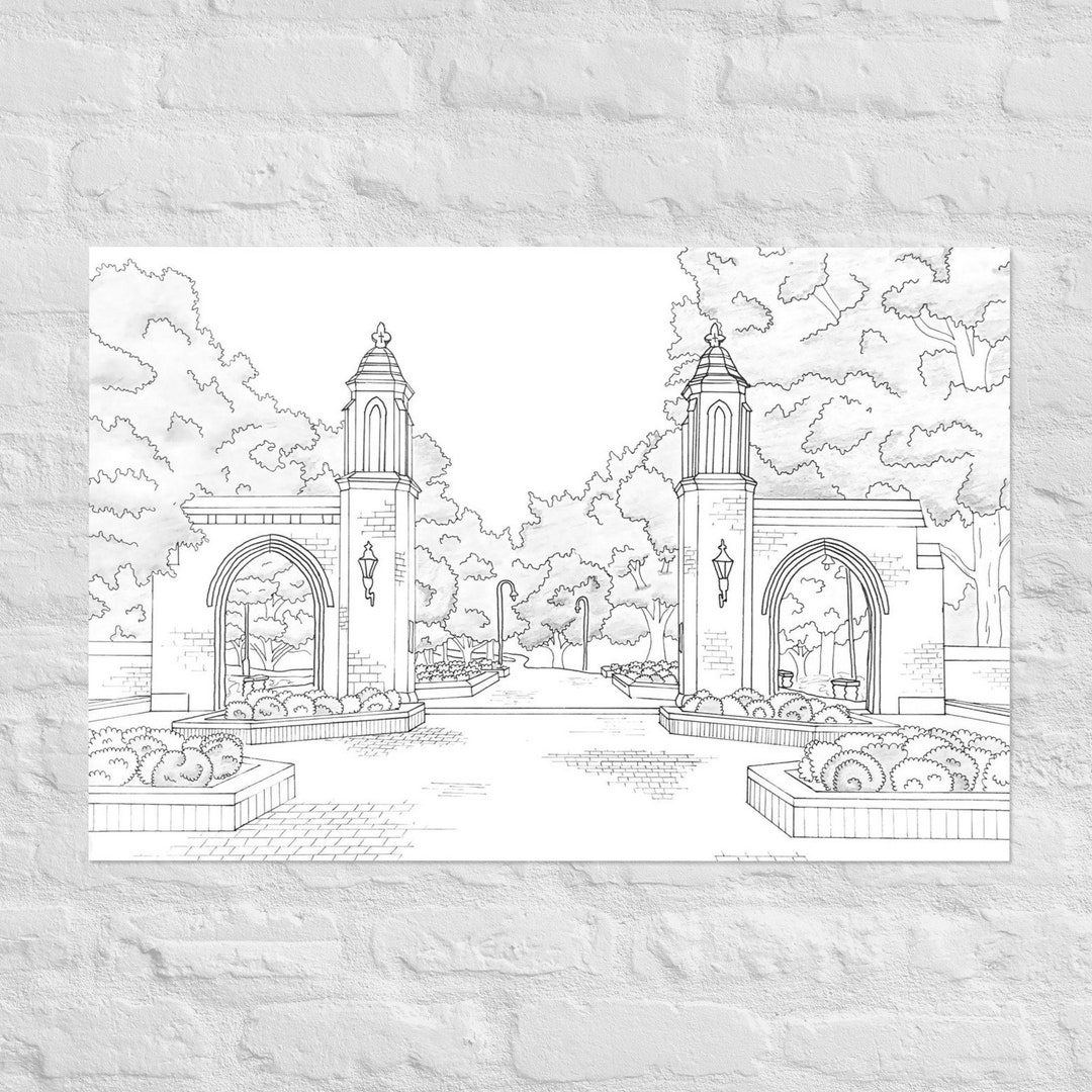 Poster of Indiana University Bloomington Sample Gates - Printed Hand ...