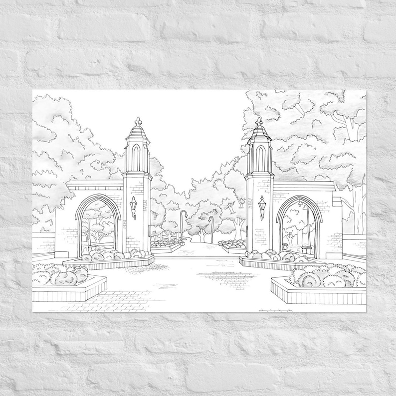 Poster of Indiana University Bloomington Sample Gates - Printed Hand ...