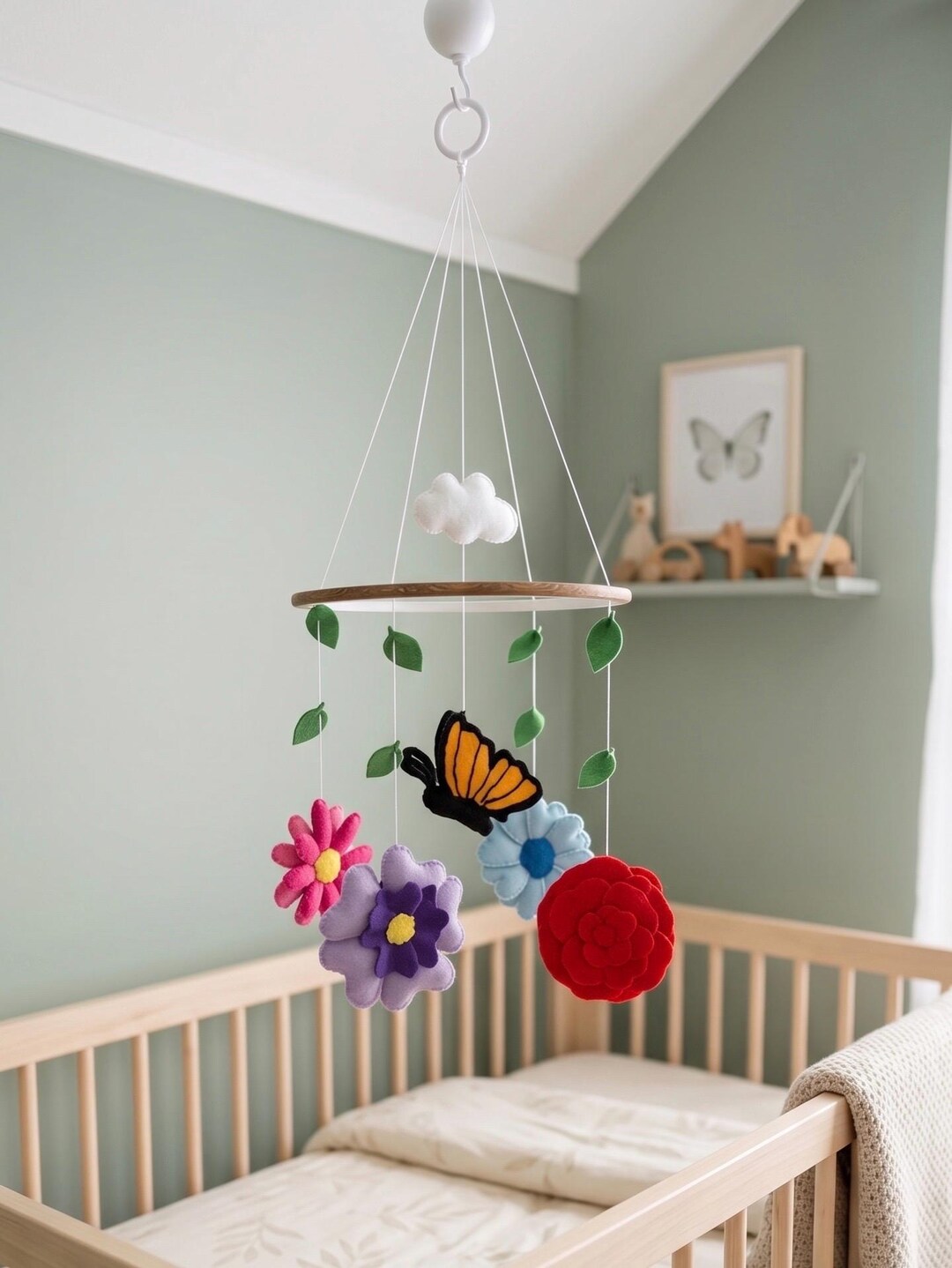 Butterfly & Flower Baby Mobile - Etsy