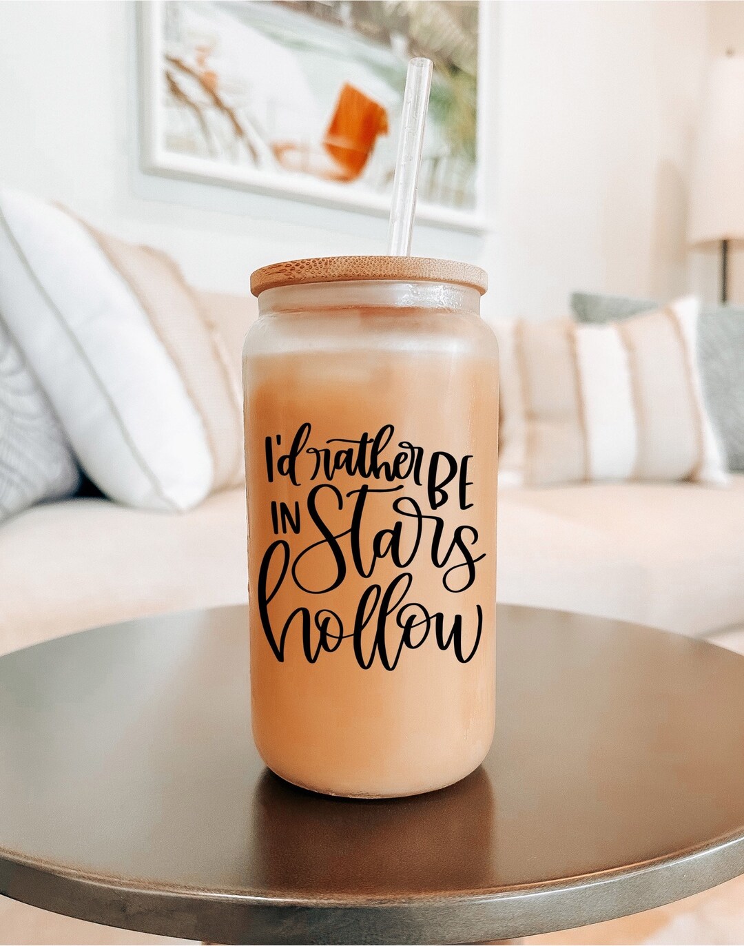 Id Rather Be in Stars Hollow Gilmore Girls Glass With Lid 16oz Glass ...