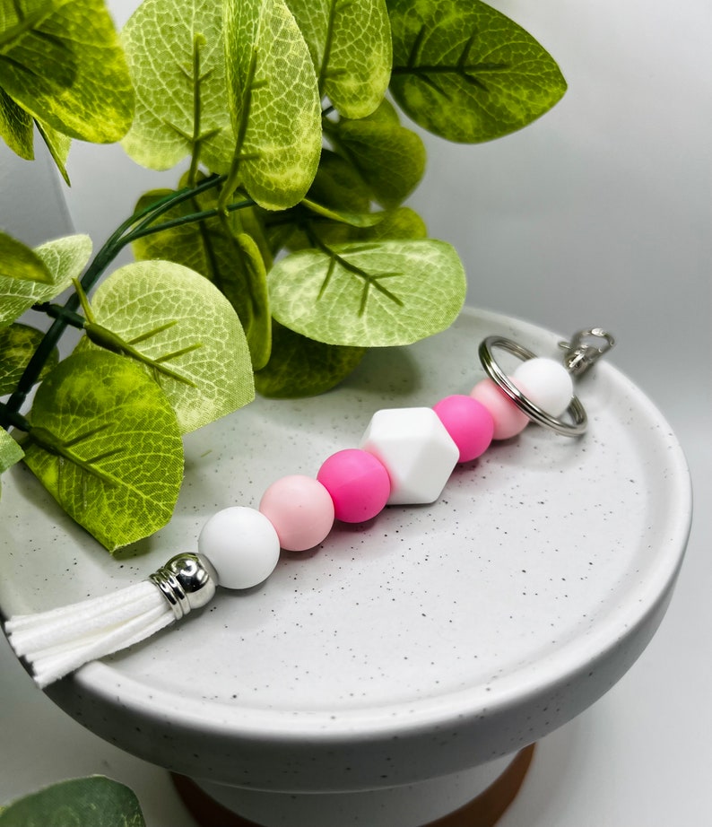 Pink Ombre Silicone Bead Keychain - Etsy