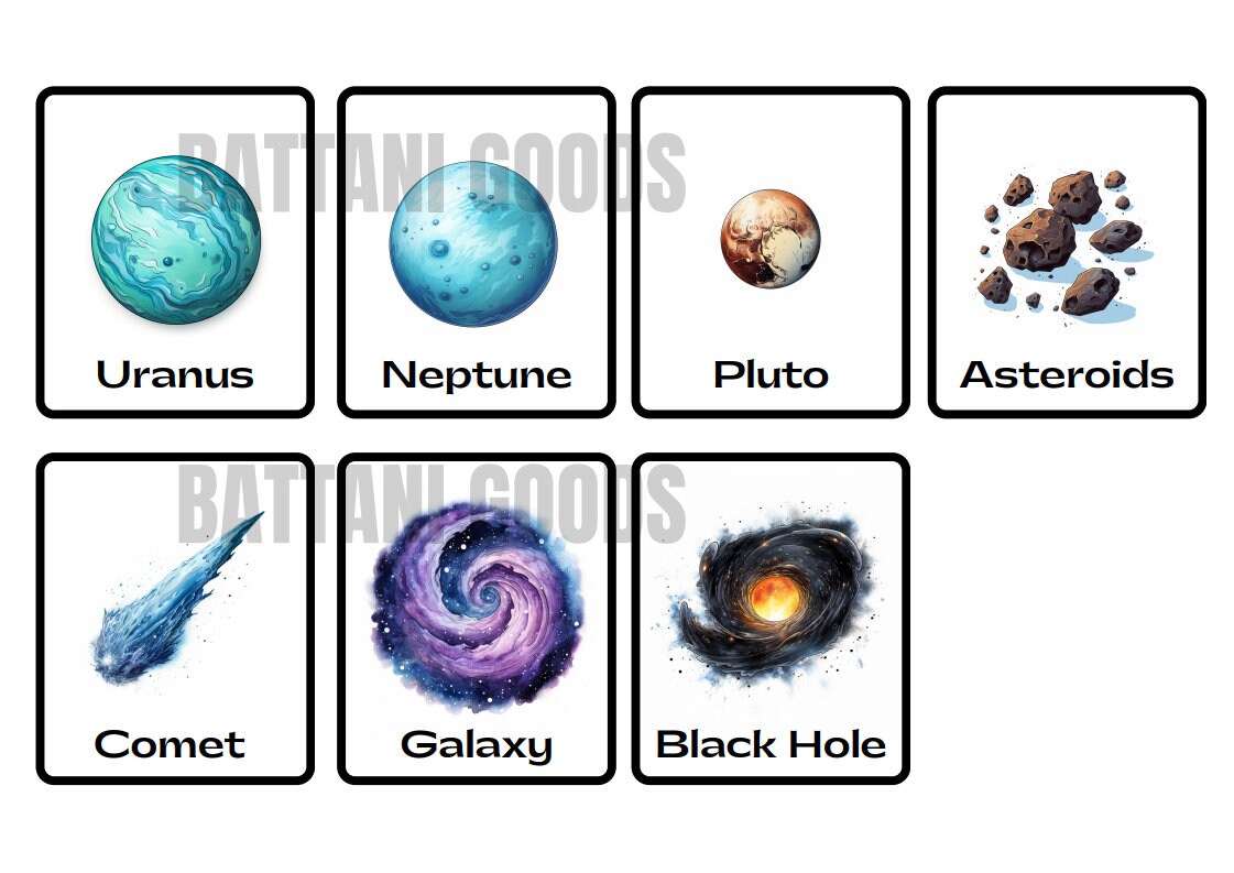 Solar System and Beyond Flashcards for Children - Etsy