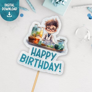 Scientist Cake Topper, Science Cake Topper, Science Party, Scientist ...