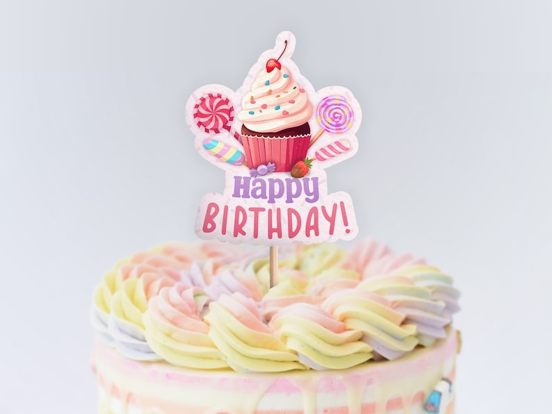 Sweet Cake Topper, Candy Cake Topper, Candy Party, Sweet Birthday ...