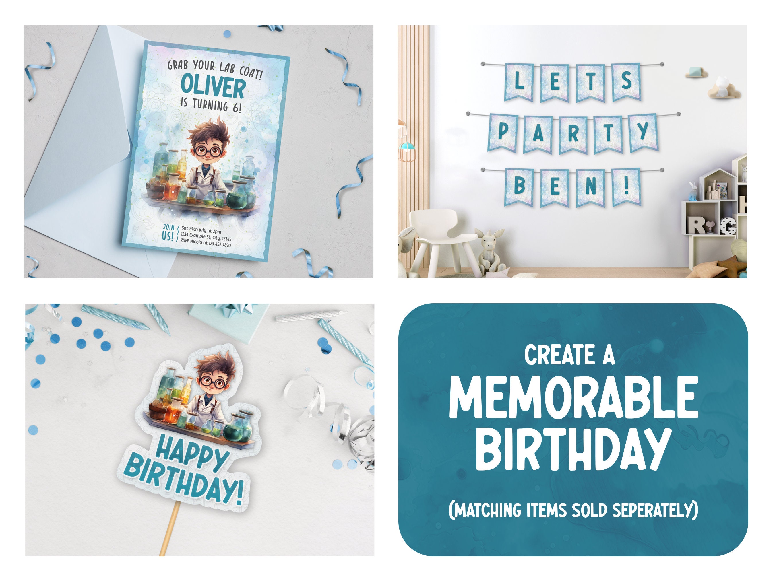 Scientist Cake Topper, Science Cake Topper, Science Party, Scientist ...