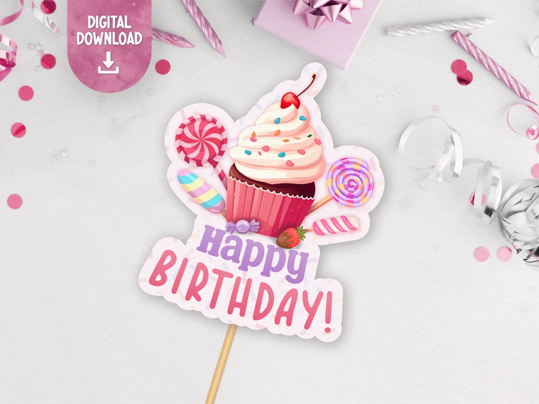 Sweet Cake Topper, Candy Cake Topper, Candy Party, Sweet Birthday ...
