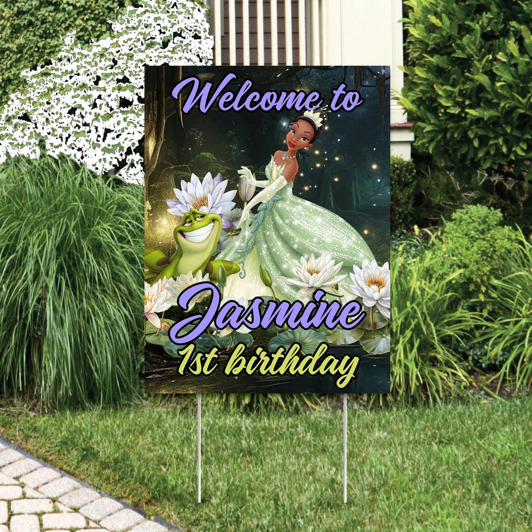 Princess Tiana Welcome Sign: Corrugated Plastic, Includes Stake - Etsy