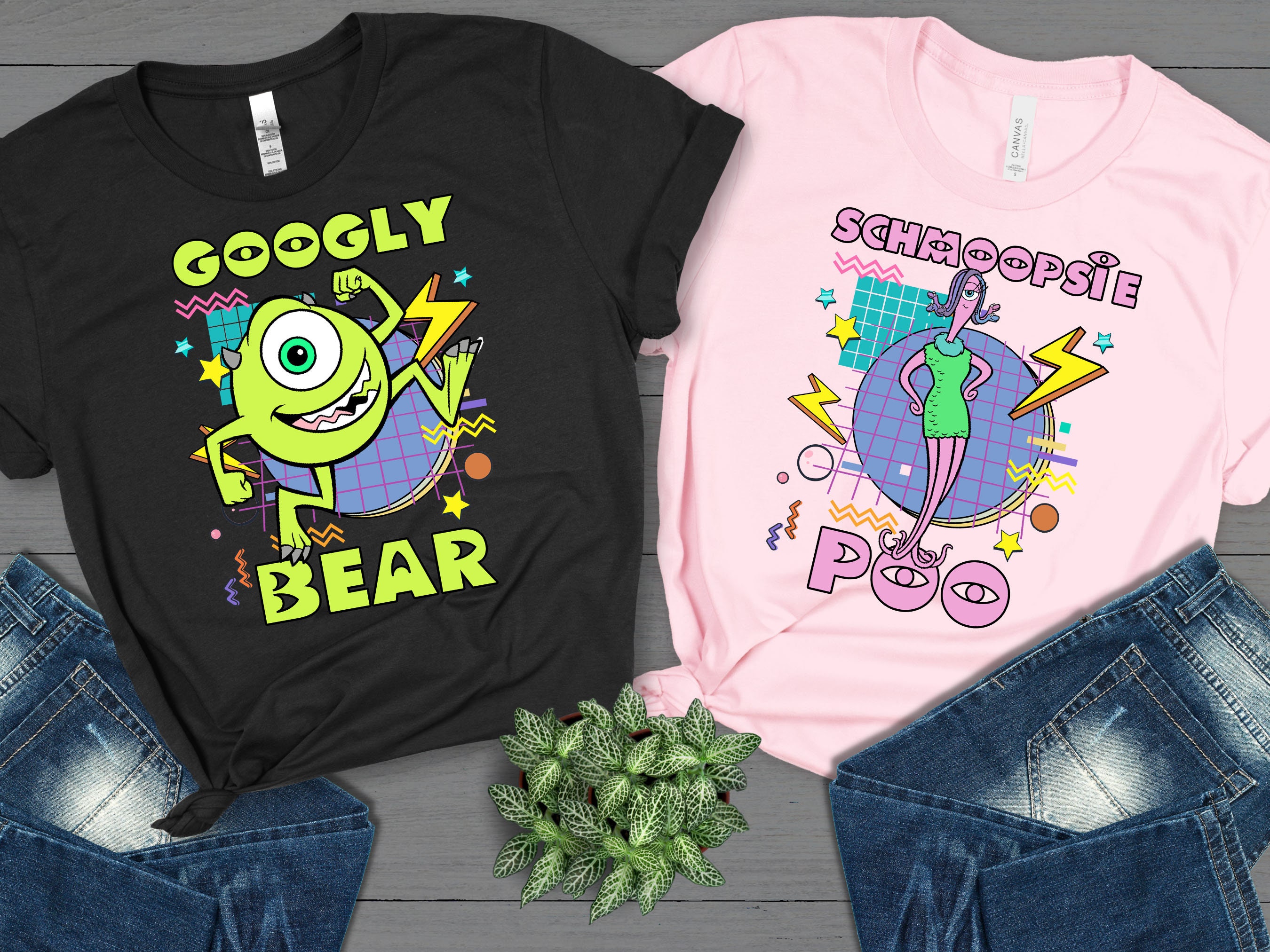 Retro 90s Pixar Monsters Inc Mike Wazowski Googly Bear and Celia ...
