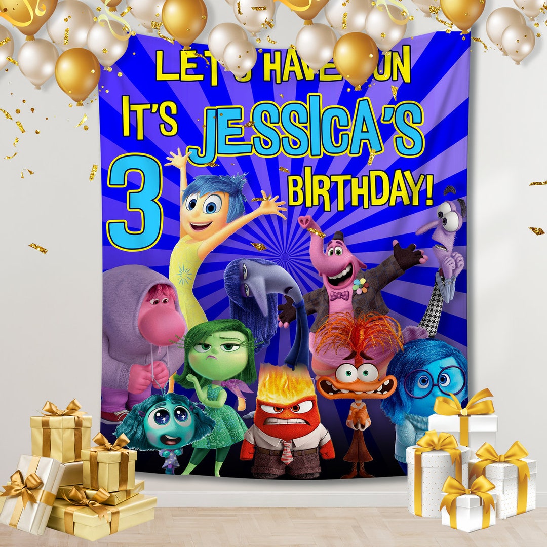 Custom Inside Out Birthday Backdrop, Inside Out Birthday Banner, Inside ...