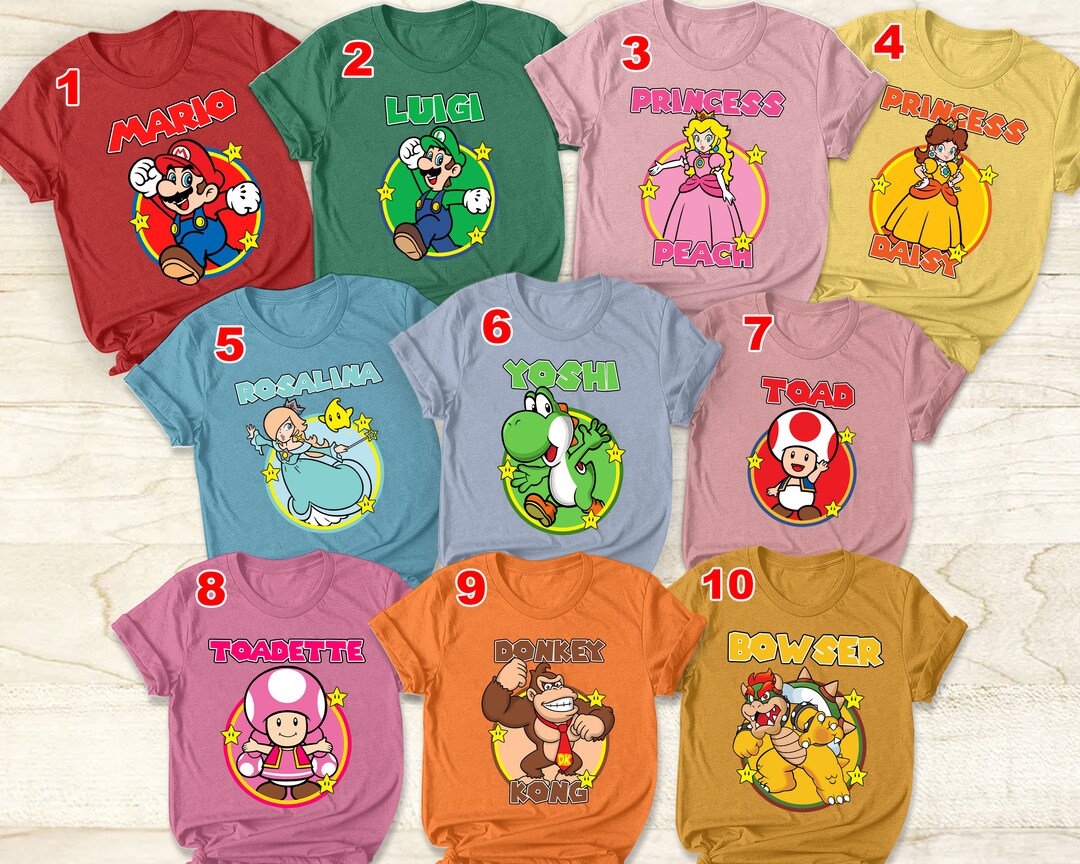 Custom Super Mario Character Shirt, Birdo Donkey Kong Bowser Mario ...