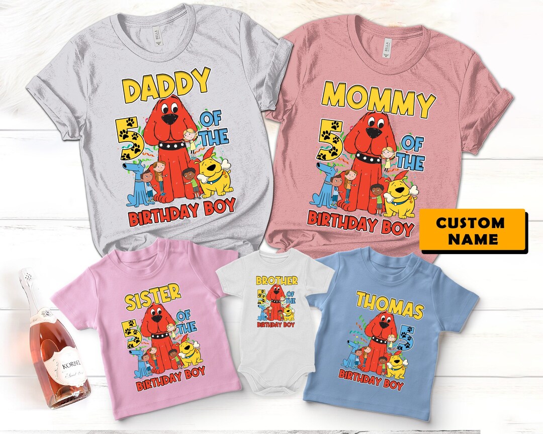 Personalized Clifford the Big Red Dog Shirt, Custom Clifford Dog Family ...