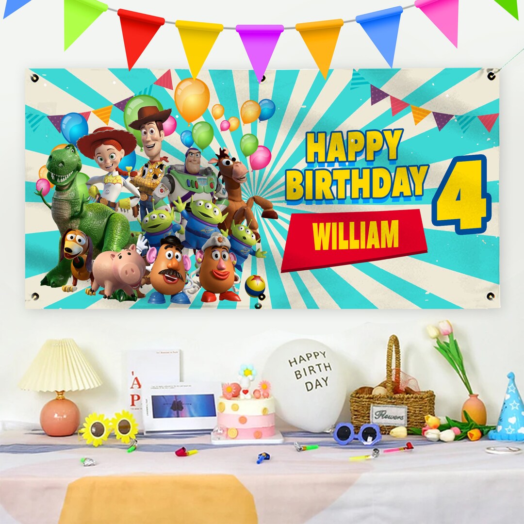 Toy Story Birthday Backdrop/toy Story Birthday Banner/custom Toy Story ...