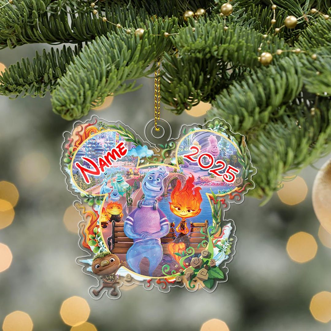 Personalized Ice and Fire Ornament: Elemental Mouse Ears, Custom 2025 ...