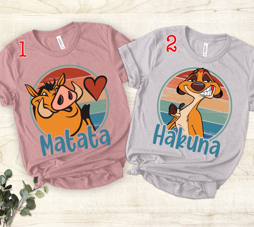 Disney the Lion King Timon Pumba Hakuna Matata Unisex T-shirt, Disney ...