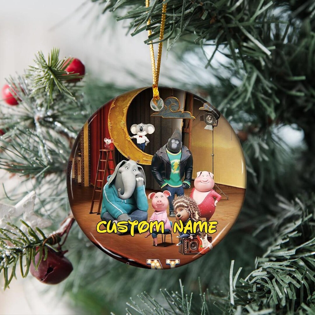Custom Name Sing Pig Movie Ceramic Ornament, Sing 2 Acrylic Ornament ...