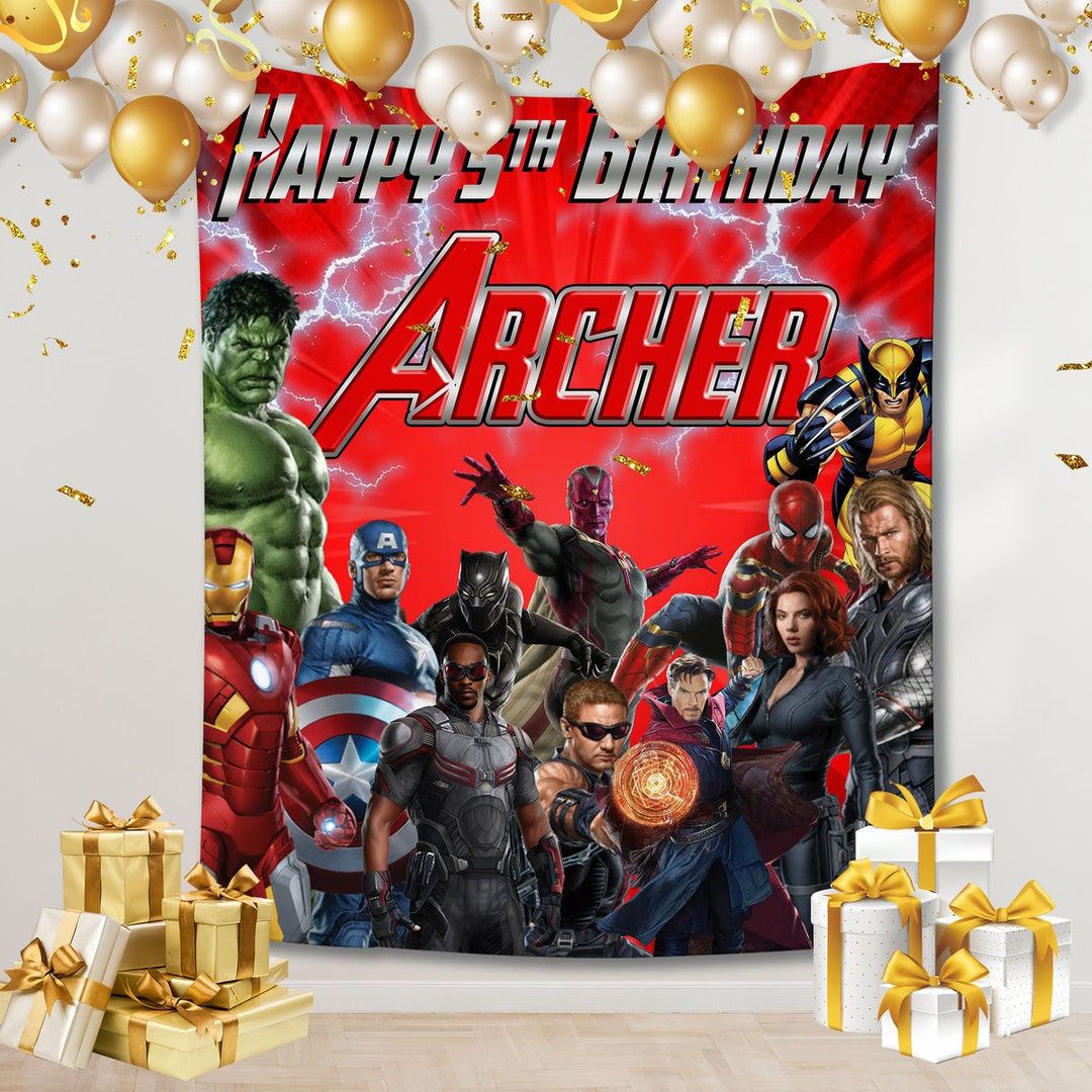 Marvel Avenger Birthday Backdrop/avenger Birthday Banner/custom Marvel ...