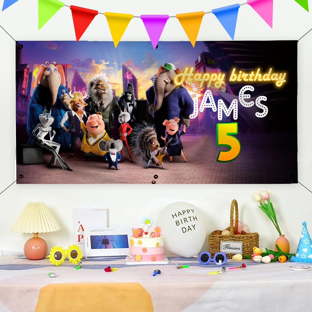 Sing 2,personalized Birthday Party Backdrop,sing 2 Personalized Banner ...