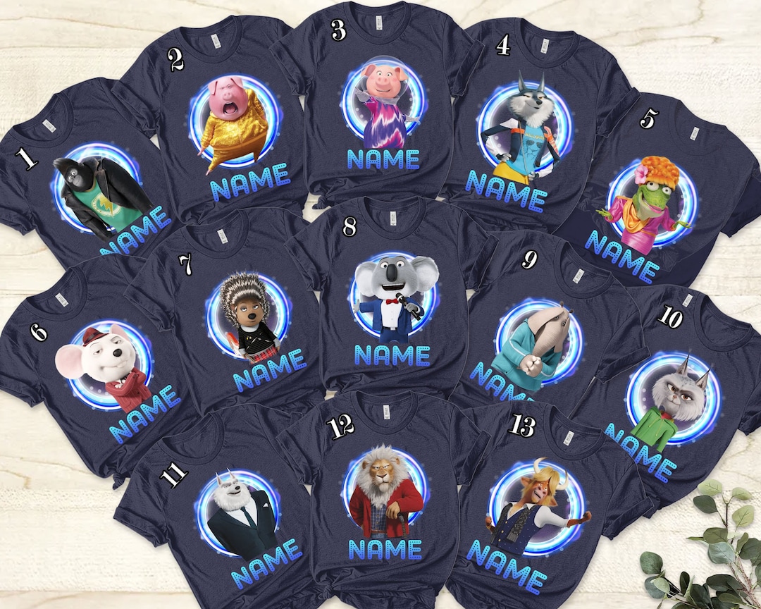 Personalized Sing 2 Birthday Unisex T-shirt, Pig Rosita Johnny Jimmy ...